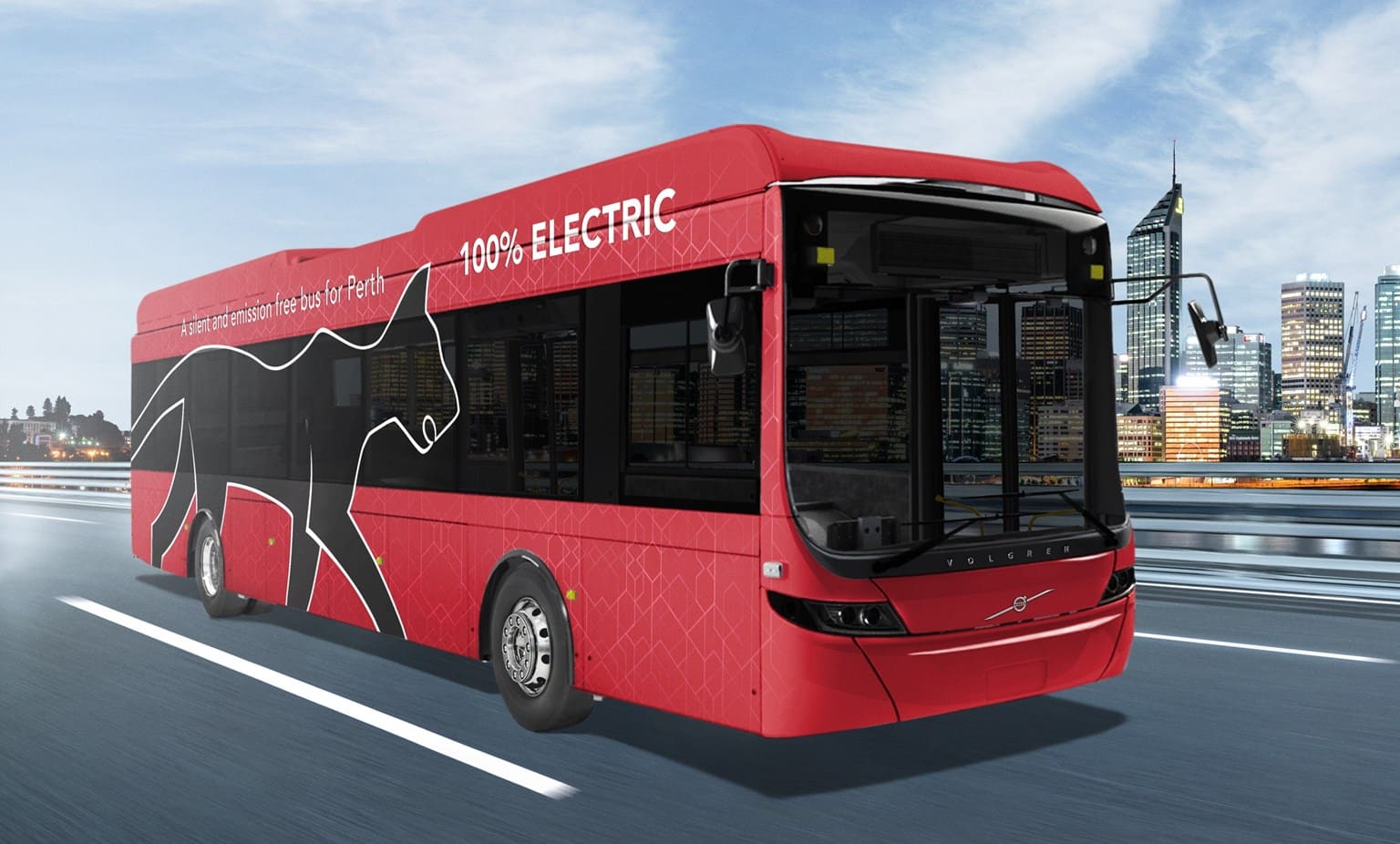 Perth's first electric CAT bus hits the streets