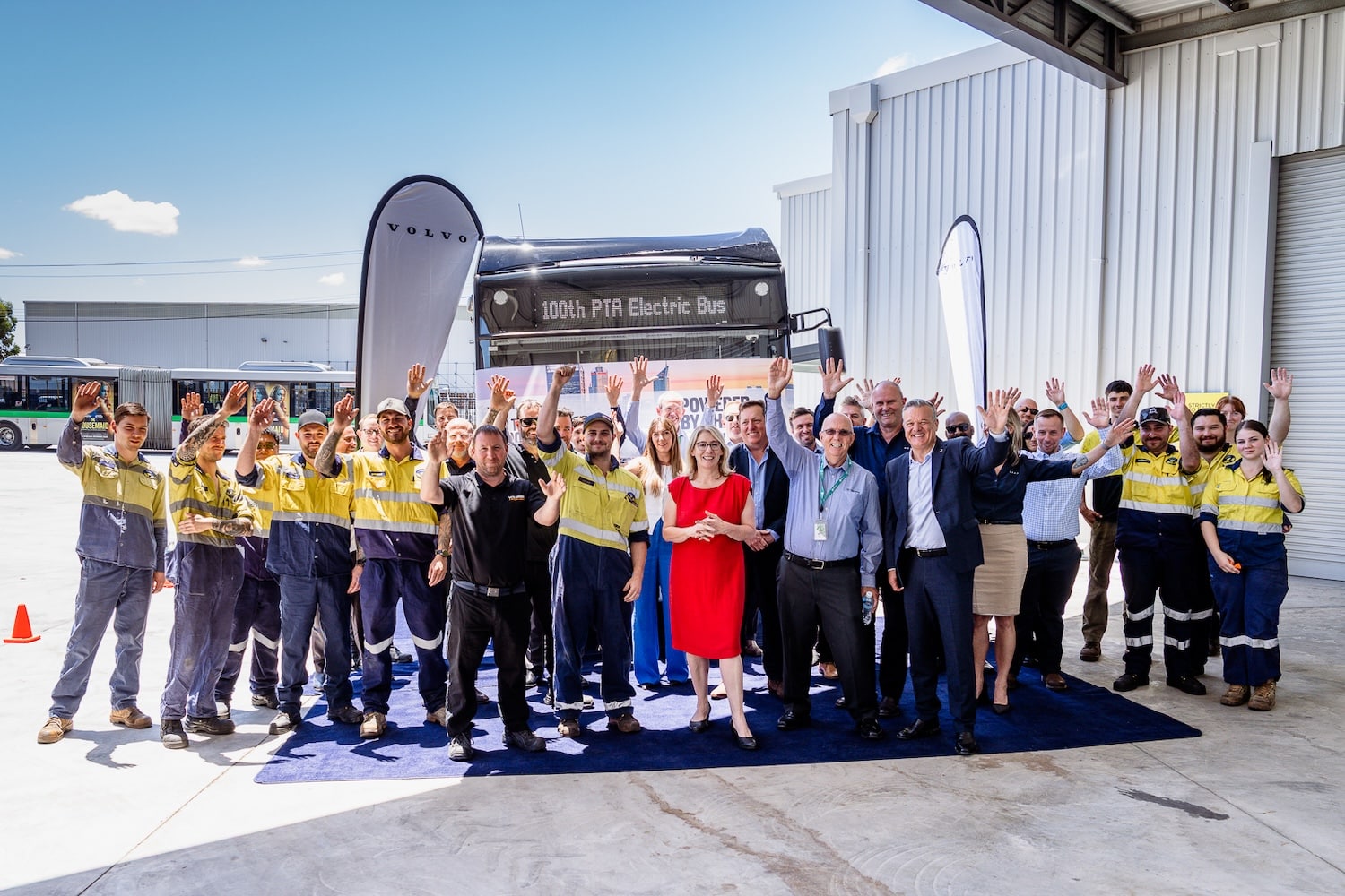 Volvo and WA government celebrate 100th electric bus delivery